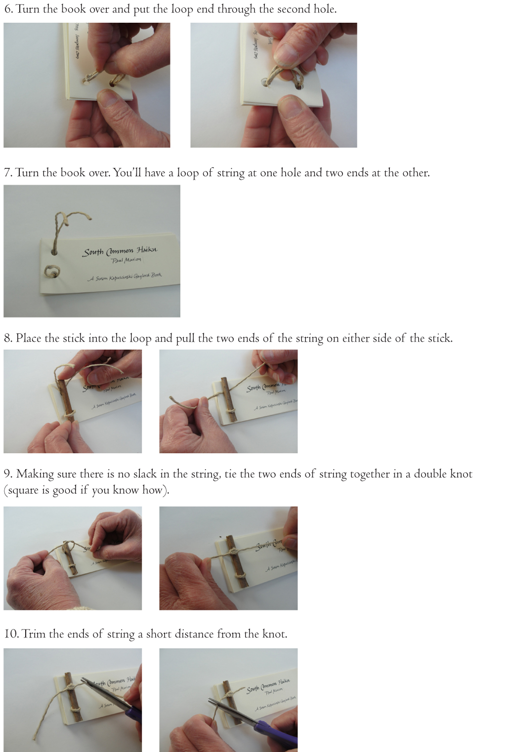 susangaylord.com: South Common Haiku Binding Kit