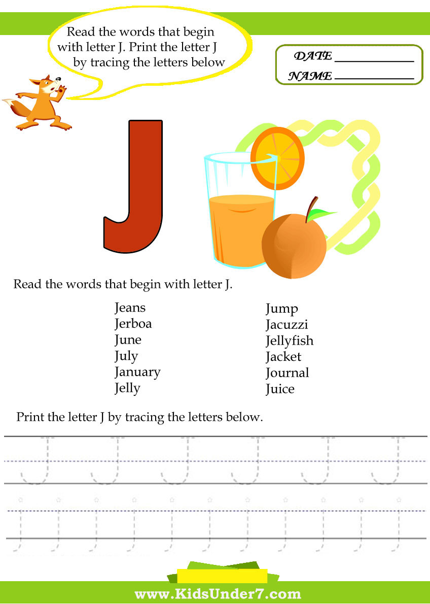 Letter J Words For Kids