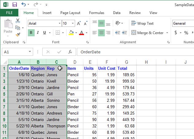 Cách tạm thời ẩn hàng, cột trong Excel 2013 | TỰ HỌC EXCEL