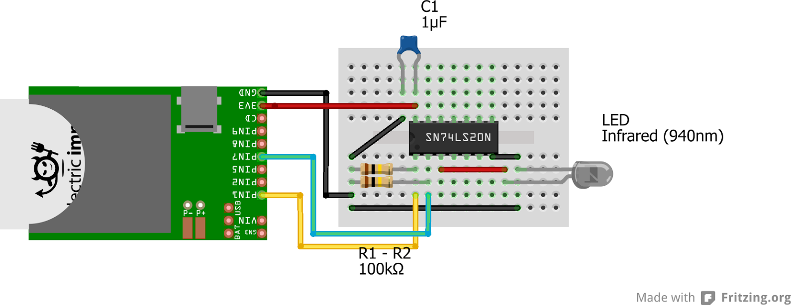 IMP + LEGO: Project 1 - Lego IR transmitter with Electric Imp