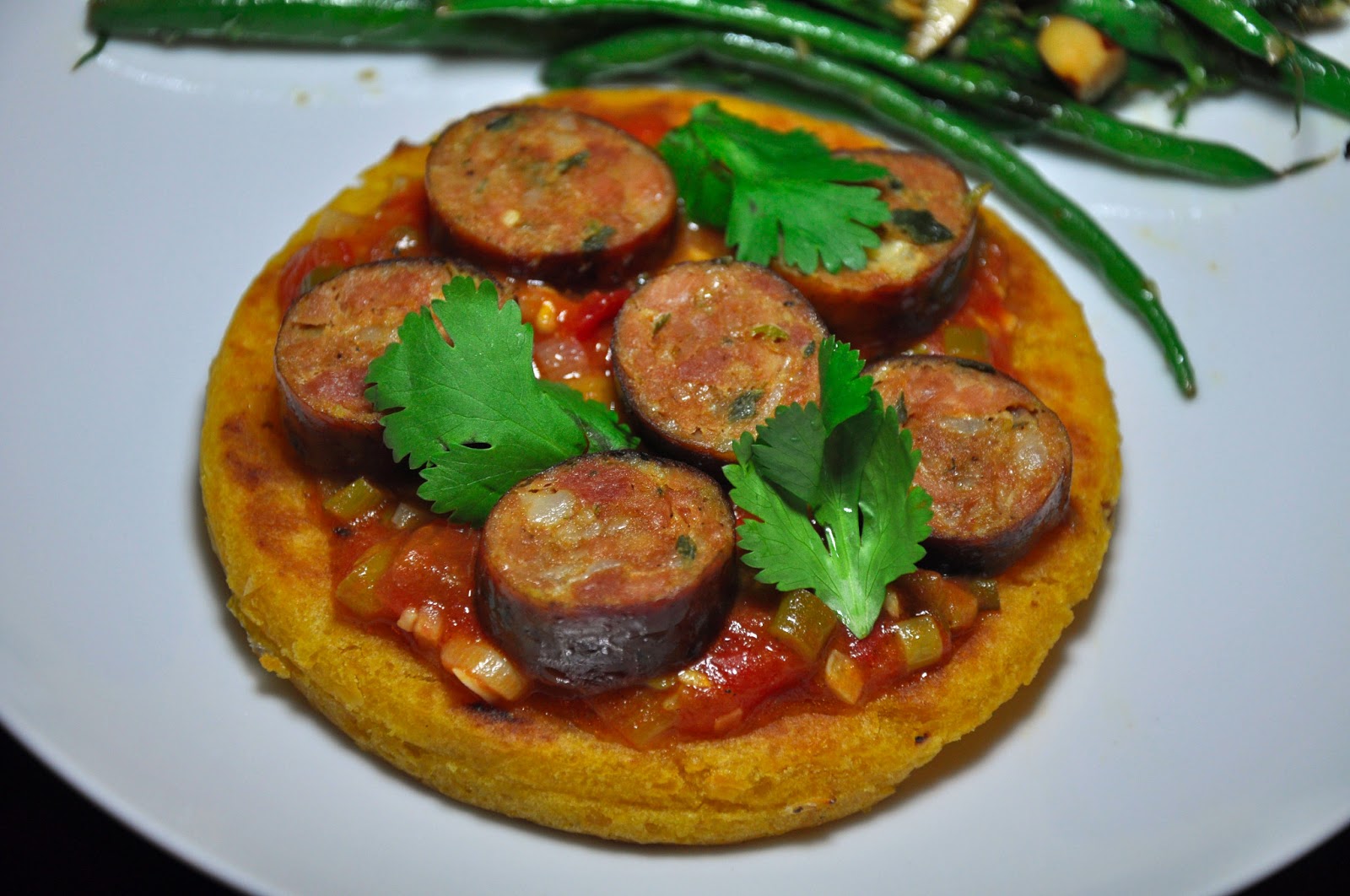 Slice of Rice: Arepa with Chorizo and Creole Sauce (Arepa con Chorizo y ...