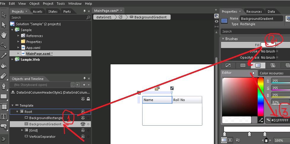 how to change datagridview header color using blender