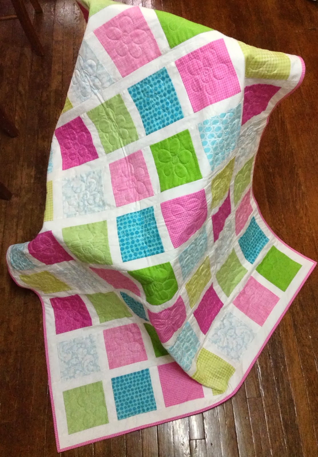 Show Me Sewing: Pink, Blue and Green Lap Quilt