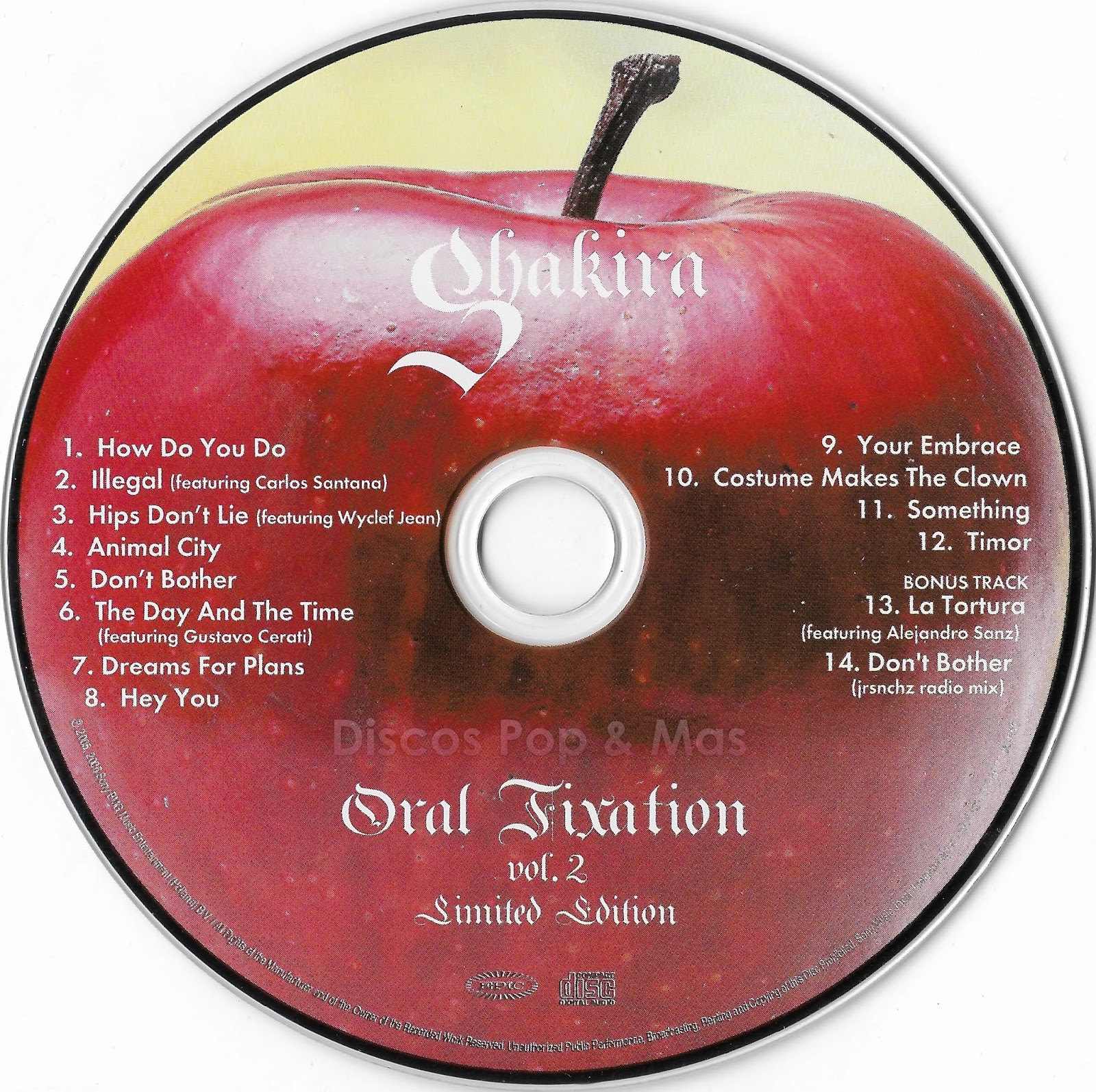 Discos Pop & Mas: Shakira - Oral Fixation Vol 2 (Limited Edition)