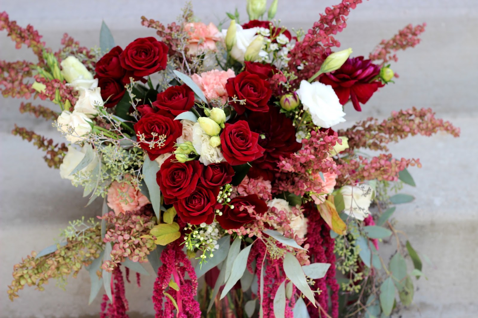 Celebration Flair: Merlot + Blush Bridal Portrait Flowers