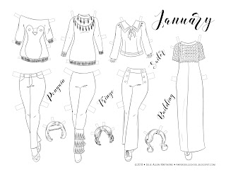 Paper Doll School: January Paper Doll - Set 2