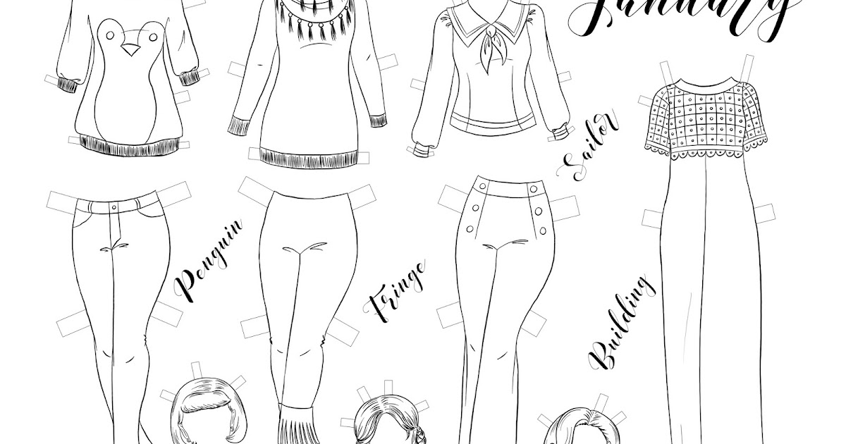Paper Doll School: January Paper Doll - Set 2