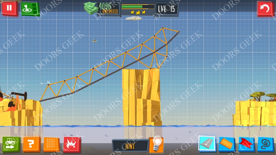 Build a Bridge! Level 15 Solutions ~ Doors Geek
