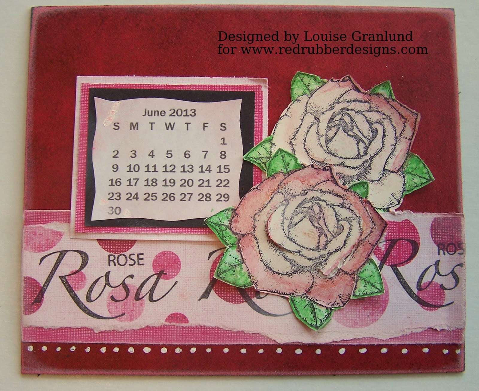 Kard Krazy: Red Rubber Designs -- June Calendar Page