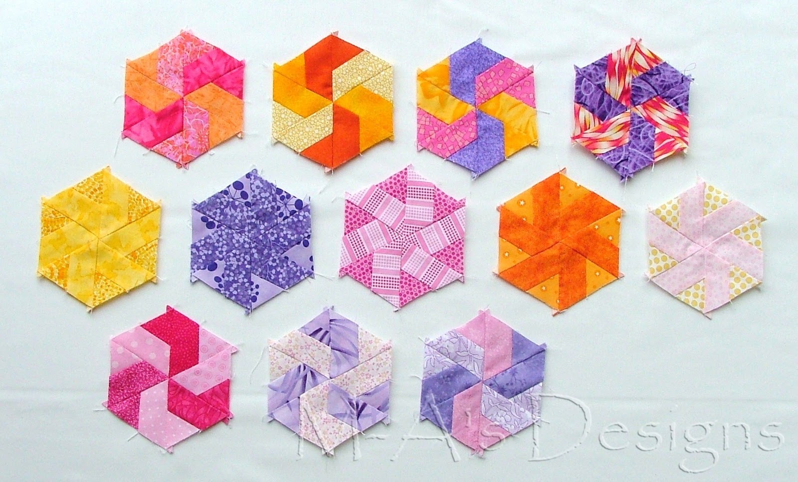M-A's Designs: Candied Hexagon Quilt Progress