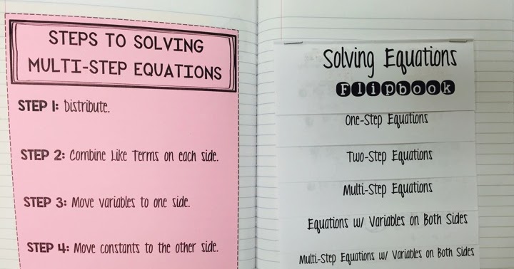 Solving Equations Flip-book for INB | Mrs. Newell's Math