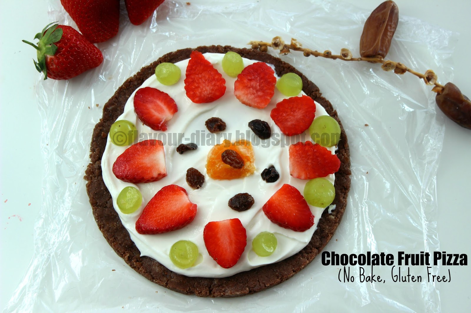 Flavour Diary: Healthy No Bake Chocolate Fruit Pizza | Healthy Recipe ...