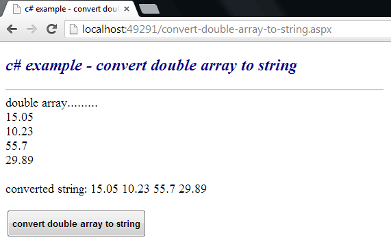 c# double array