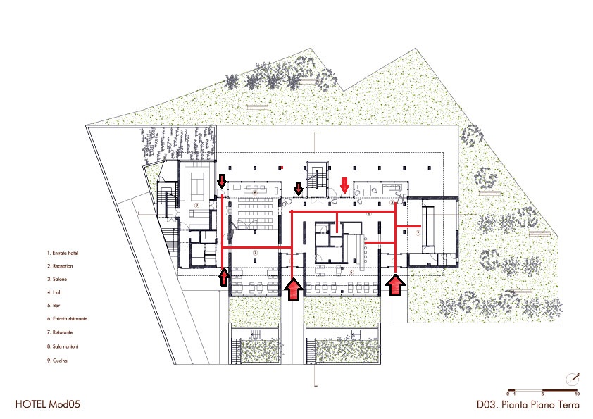 HOTEL / CASINO: Circulation, public vs private spaces