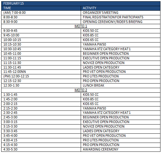 2015 PTT Motocross Challenge and Sports Riding Clinic | Feb 13-15 ...