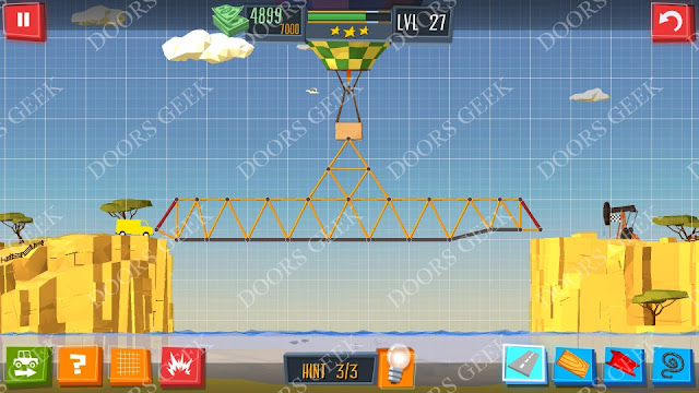 Build a Bridge! Level 27 Solutions ~ Doors Geek