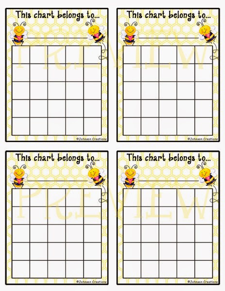 Johnson Creations: Bee Reward Charts #2