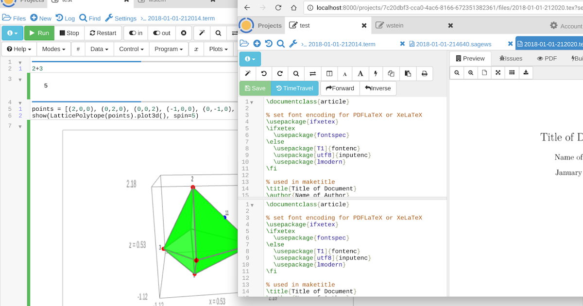 Sage: Open Source Mathematics Software: Low latency local CoCalc and SageMath on the Google ...