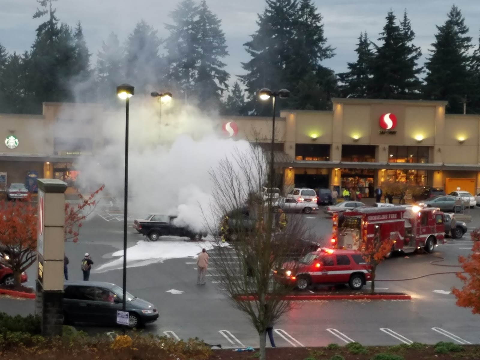 Shoreline Area News: Car fire at Aurora Safeway; crash in Richmond Beach