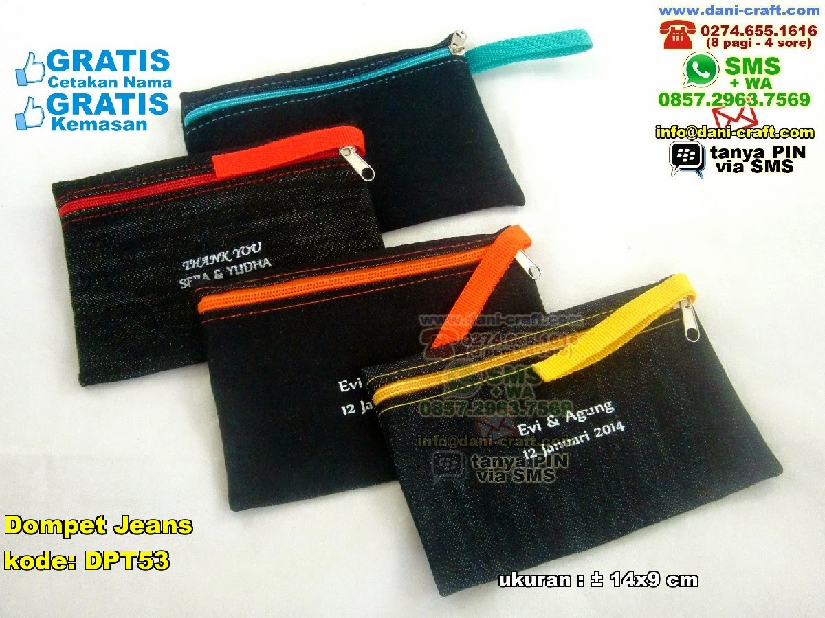 Dompet Jeans, Souvenir Dompet Jeans, Dompet Bahan Jeans | Souvenir ...