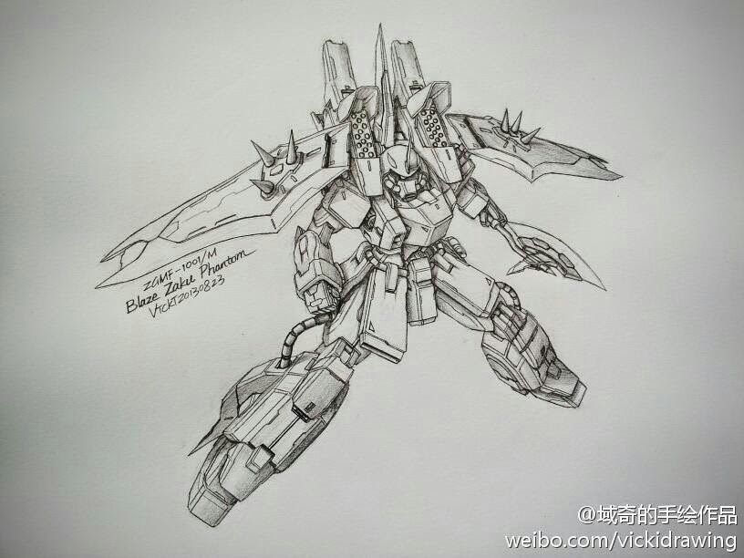 Gundam and Mobile Suit Pencil Drawings by Vicki via PIXIV