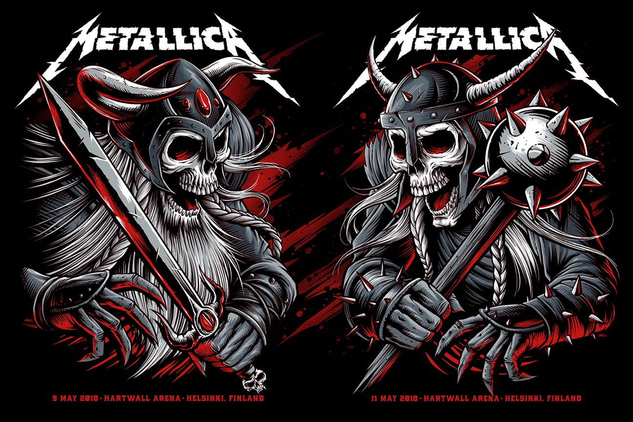 INSIDE THE ROCK POSTER FRAME BLOG: Brandon Heart Metallica Helsinki Posters