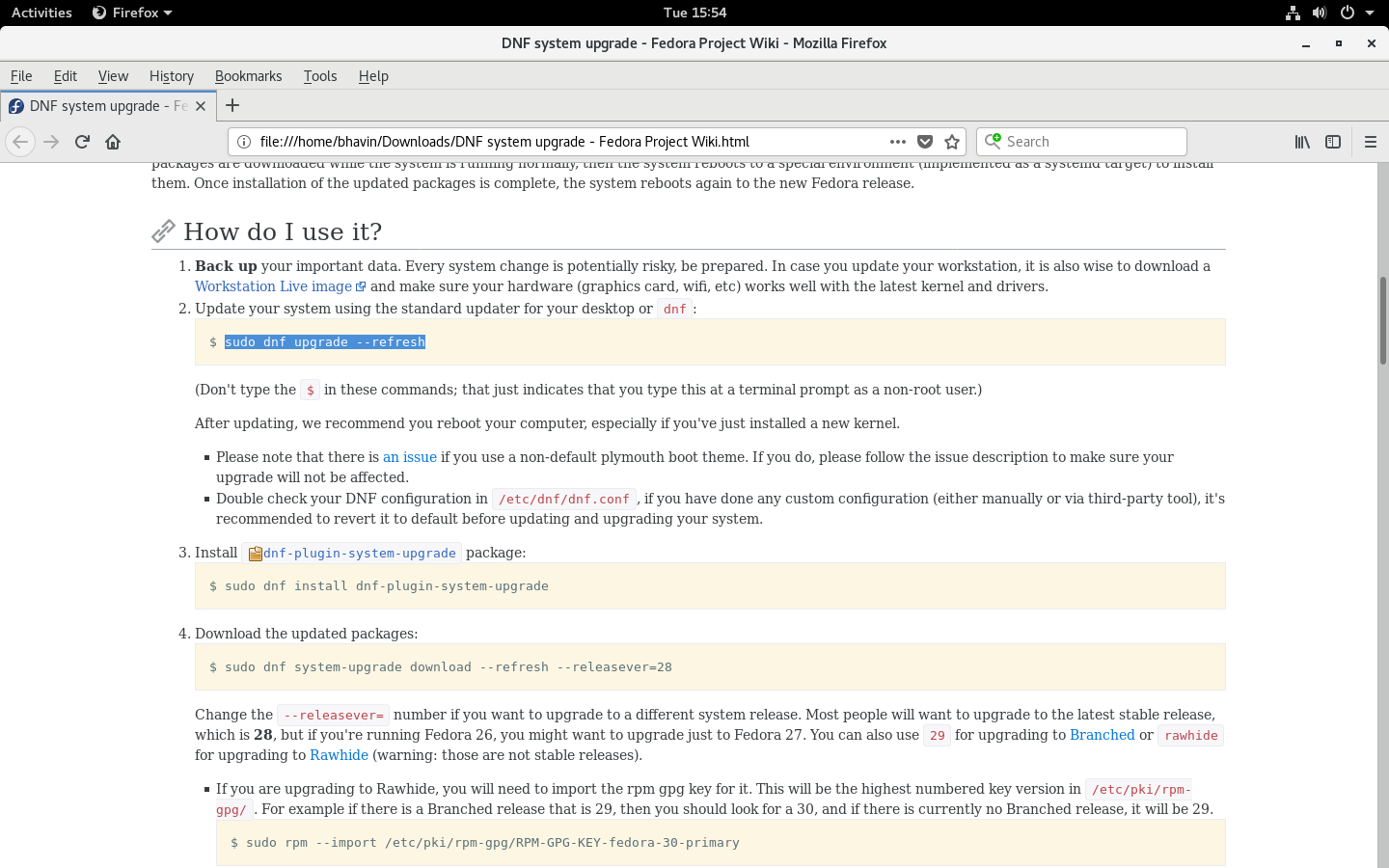 Fedora Linux Commands: February 2019