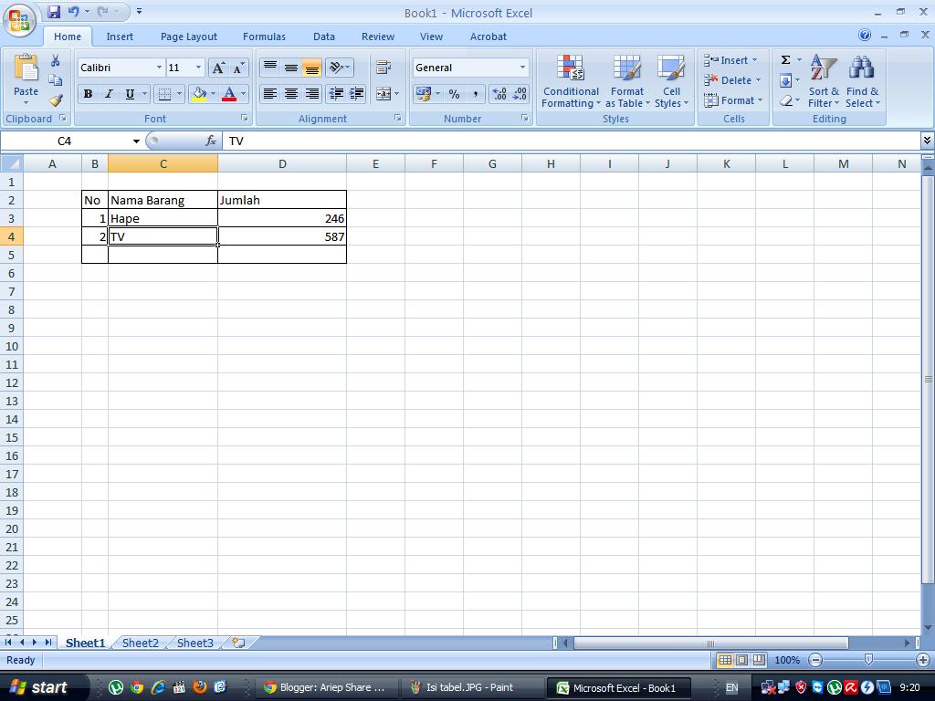 Membuat tabel pada Excel dan penerapan rumus SUM | Ariep Jaenul