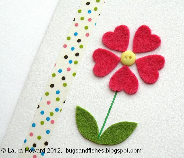 Bugs and Fishes by Lupin: DIY Felt Flower Card