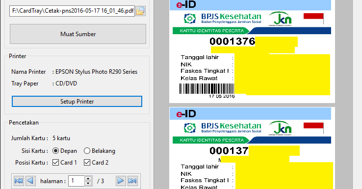 Aip Ichad: Mencetak kartu BPJS menggunakan ID Card Tray
