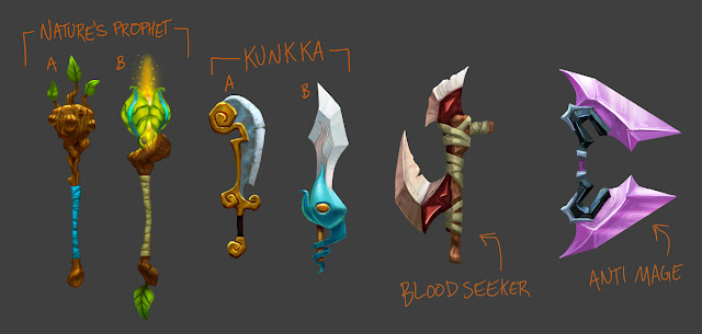 some art stuffs: more dota 2 weapon concepts