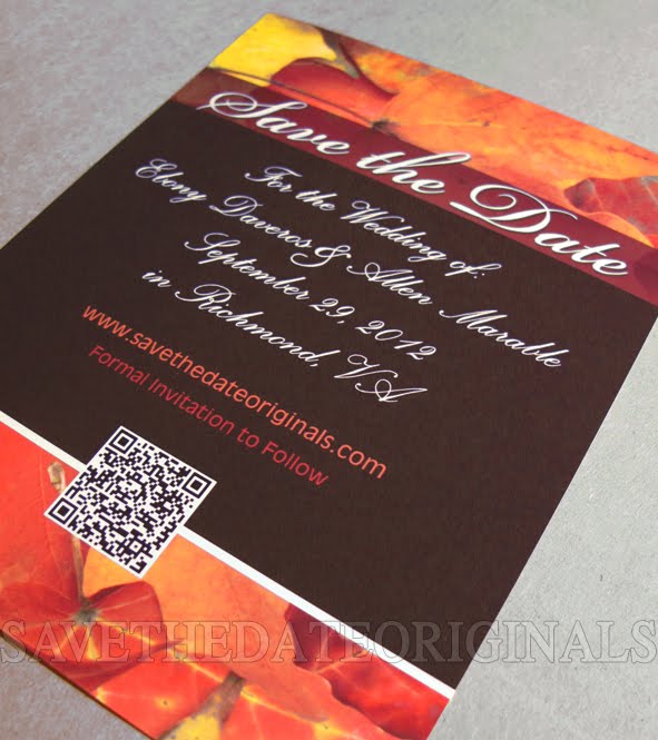 Save The Date Originals QR Code On A Save The Date Card