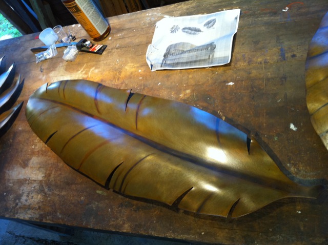 SCOTT NORWOOD FITZEL: copper leaves and ulu patterns