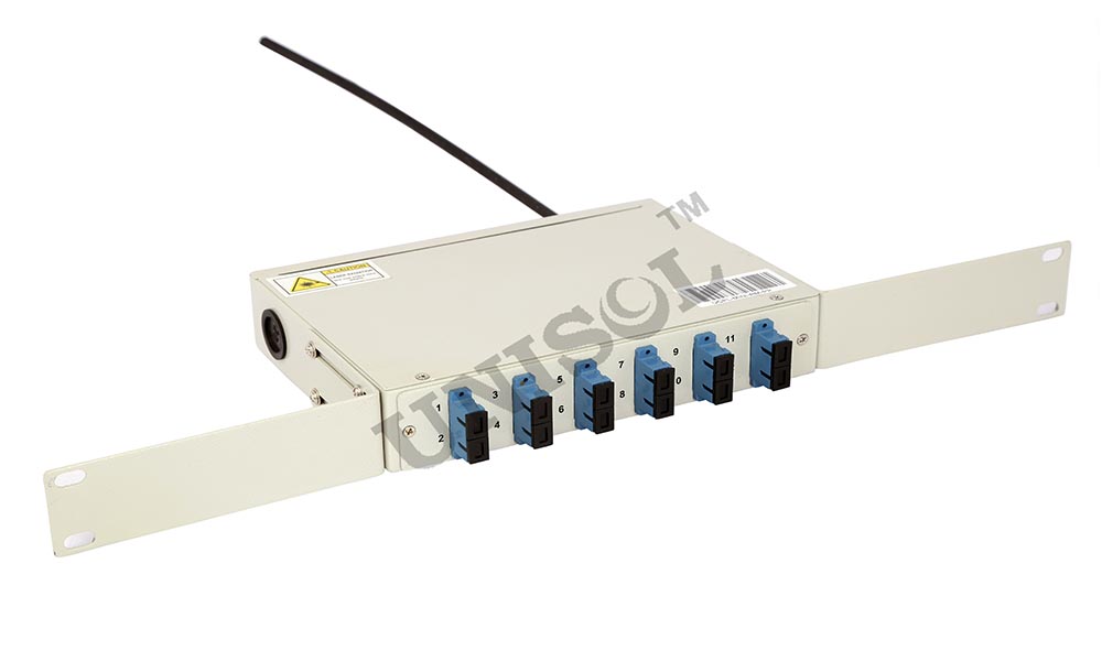 Miniature Din rail mount fiber optic patch panel