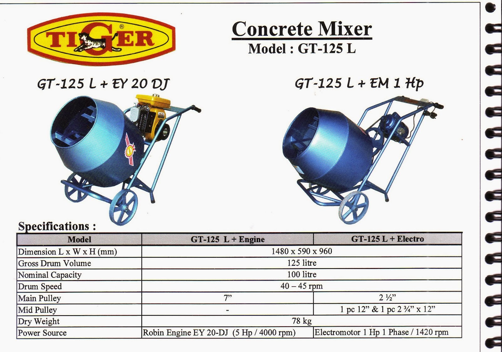 BETHEL CONSTRUCTION EQUIPMENTS: Concrete Mixer
