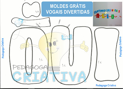 Pedagoga Criativa: Moldes das vogais divertidas
