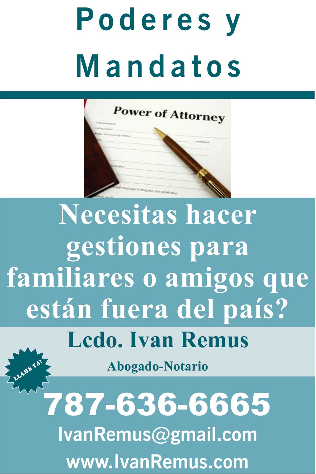 From my Point of View: EL PODER LEGAL (MANDATO) EN PUERTO RICO: