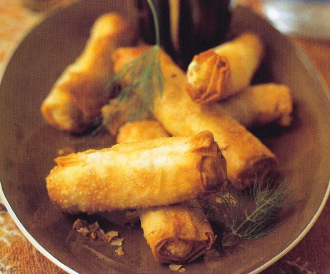 Hanneica's Kitchen: Filo Cigars with Feta and Herbs