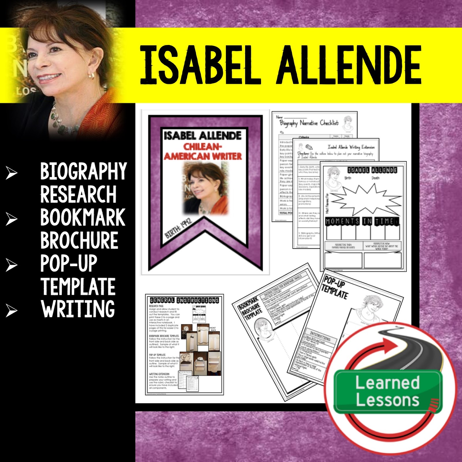 Hispanic History Biography Research, Bookmark Brochure, Pop-Up, Writing ...