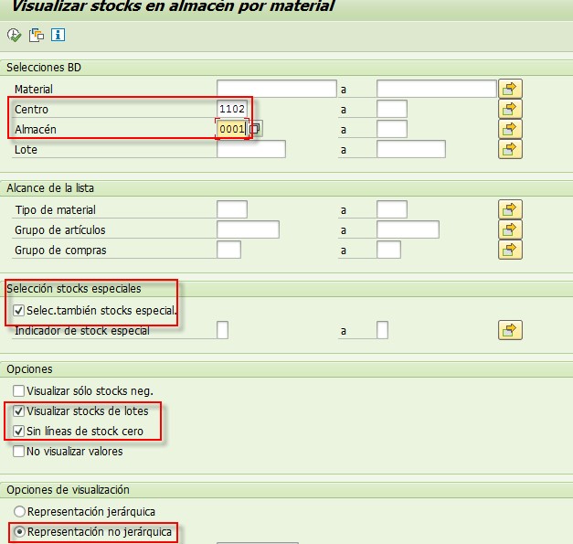 MISAPIZU: Visualizar Stock de Materiales.