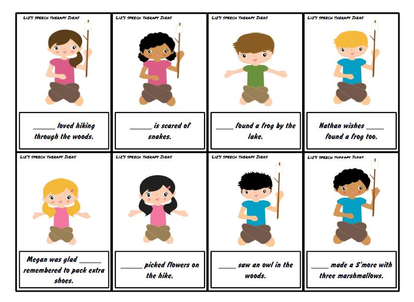 Liz's Speech Therapy Ideas: Camping with Pronouns!