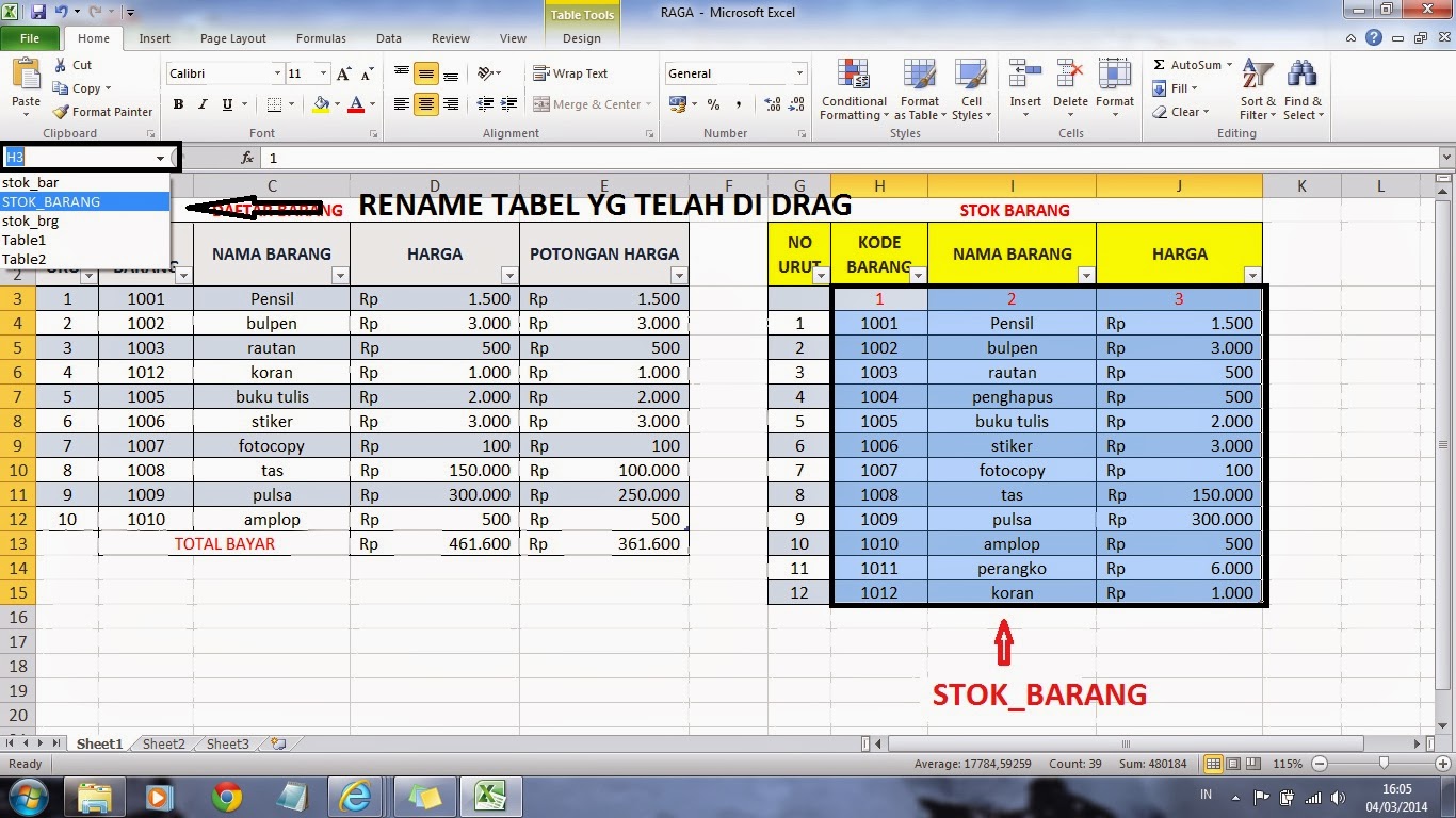 Dwonload Stok Barang Excel