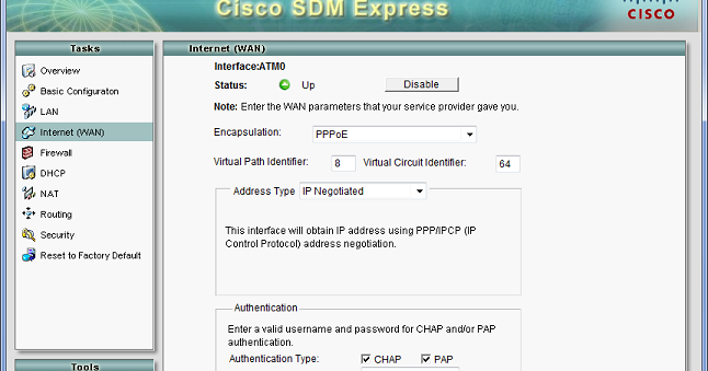 Configurar Speedy en Router Cisco 837, 857, 877 usando SDM Express ...