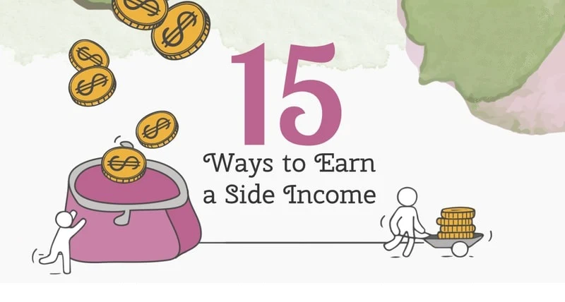 15 Ways to Earn a Side Income - #infographic