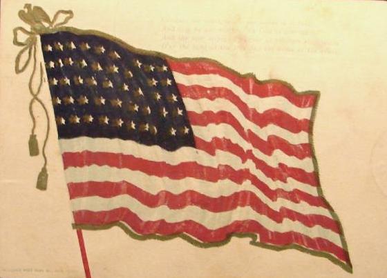 Postcards & Photos: 45 Star Embossed USA Flag, 1906 Postcard