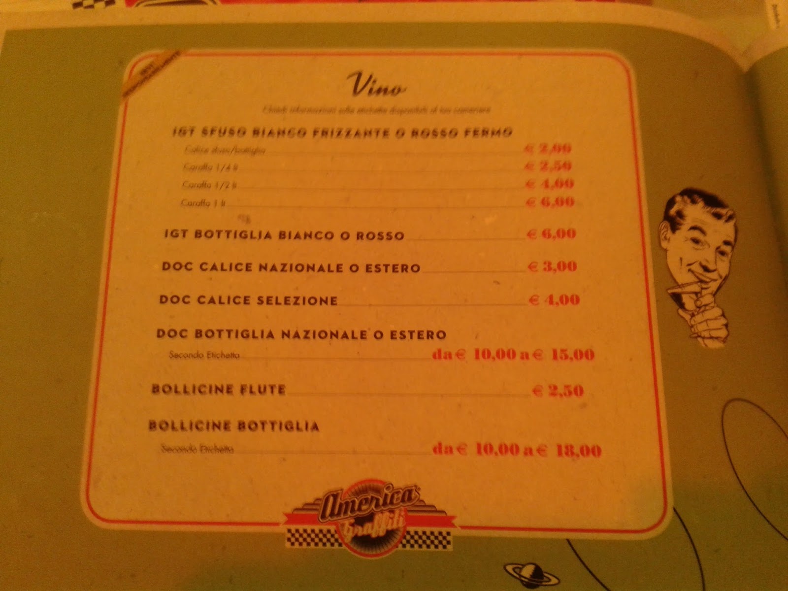 Menu e Prezzi: Menu della Catena di ristoranti America Graffiti ...