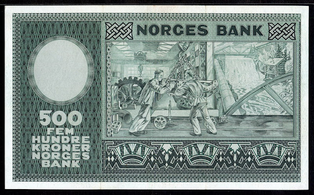 Norway banknotes 500 Norwegian Krone bank note of 1966 Niels Henrik ...