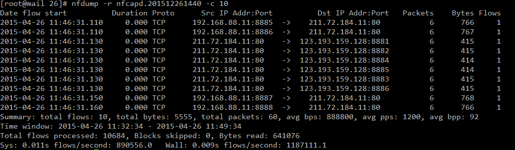 New Life in Taipei: nfdump 語法說明