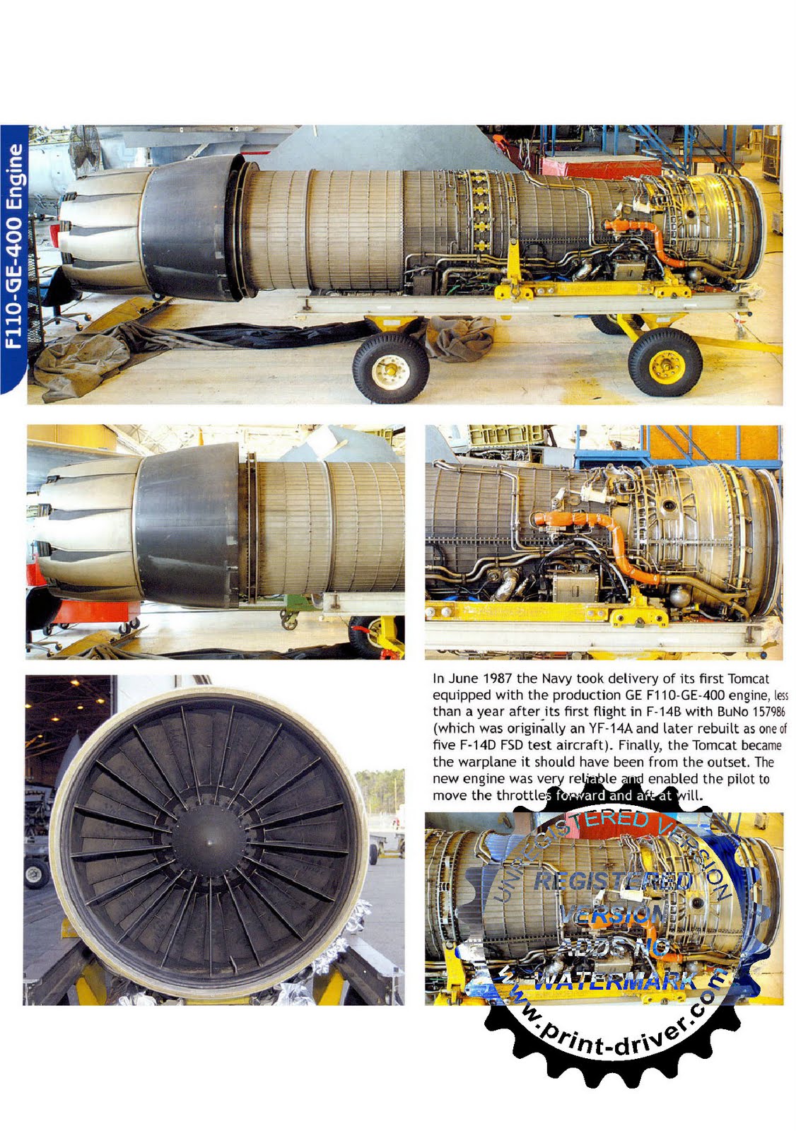Construcción del F-14D: Fotos del avión (Cabina y motores)
