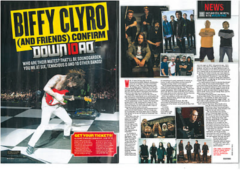 sophie lane AS media: Kerrang magazine front cover and double page ...